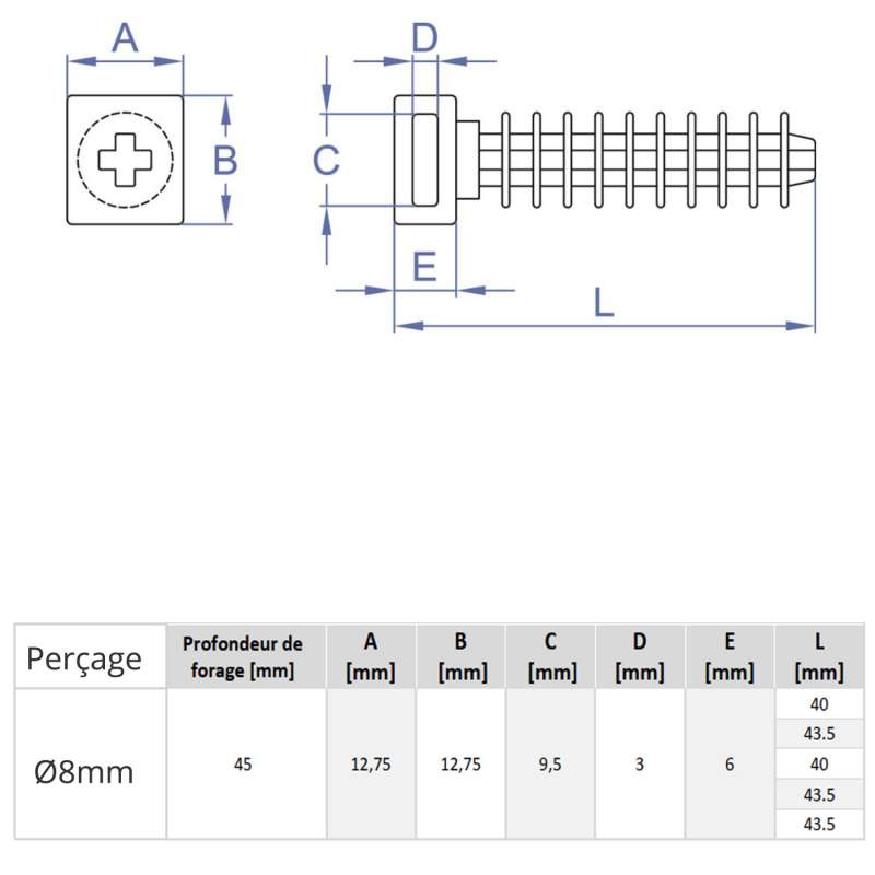 Embase support à frapper pour colliers serre-câbles. Noir, blanc ou gris.